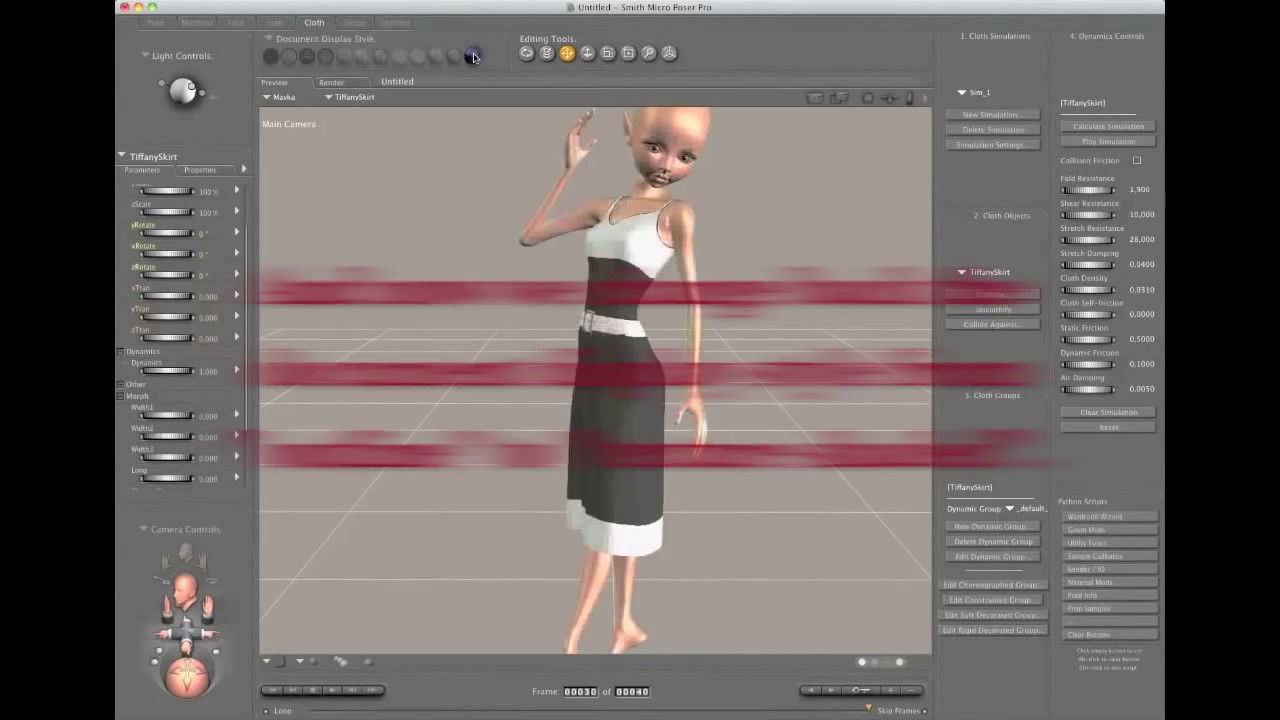 Poser Dynamic Cloth Tutorial - Tiffany Flair - YouTube
