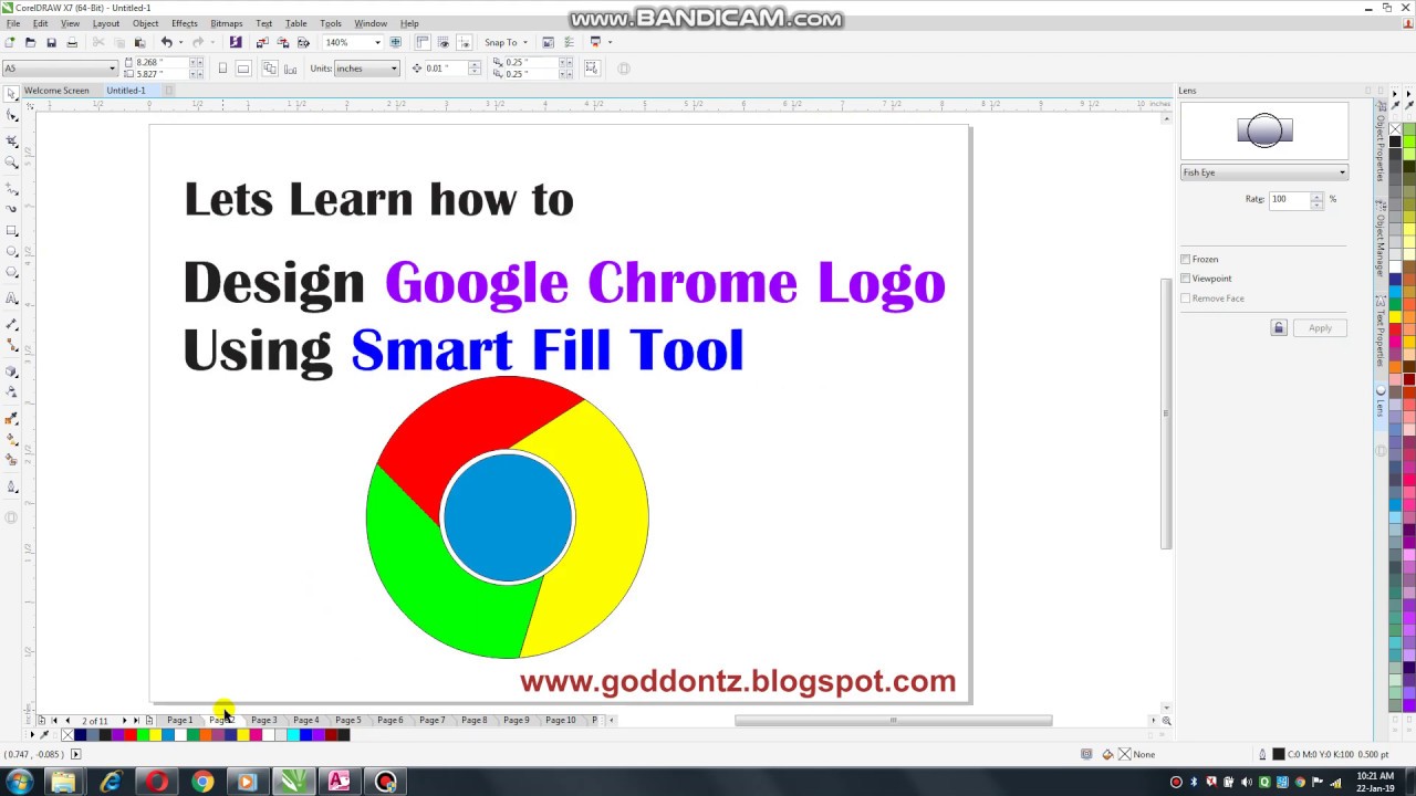 Simple way of Designing Google Chrome Logo - YouTube