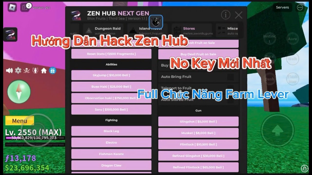 Cách Hack Zen Hub Aotu Farm Siêu Mượt Dành Cho Máy Yếu - Hack Blox Fruits Update 21 Trên Điện ...