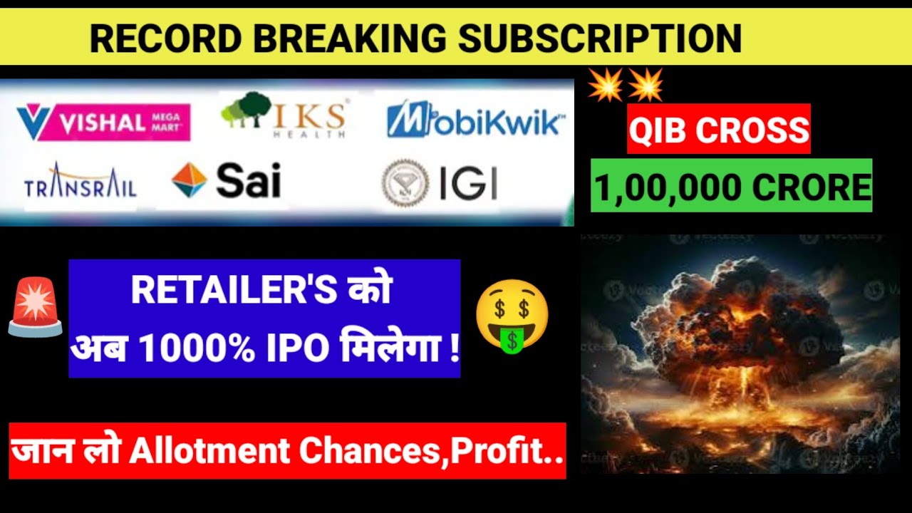 RECORD BREAKING SUBSCRIPTION 🌑 IPO ALLOTMENT CHANCES 🌑ALL IPOS LIVE ...