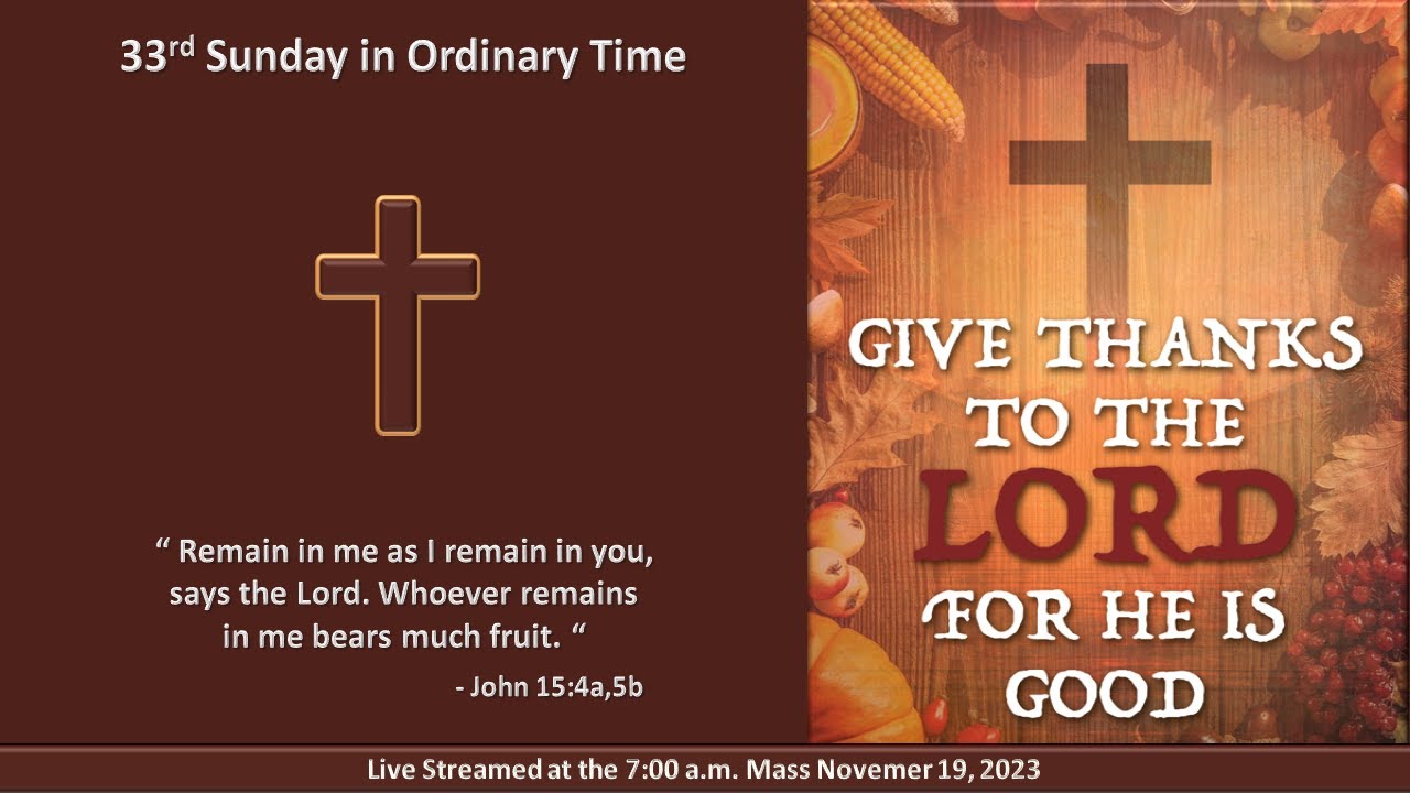 33rd Sunday in Ordinary Time - 2023 - YouTube