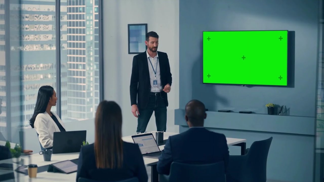conference room, tv screen green screen - YouTube