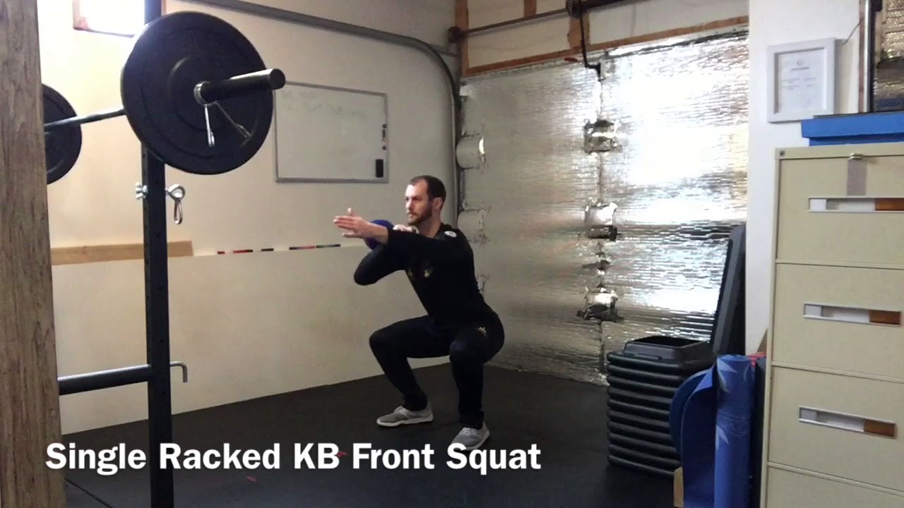 Single Racked KB Front Squat - YouTube