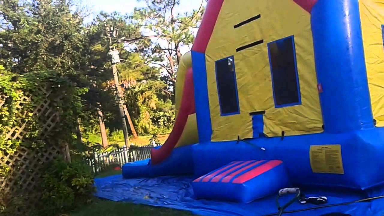 USA Flag Bounce House Delivery Fun - YouTube