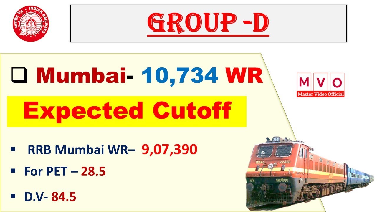 Group- D Mumbai WR 2022 | Expected Cutoff Full details. #groupd #cutoff #mumbaiwr #mvo - YouTube