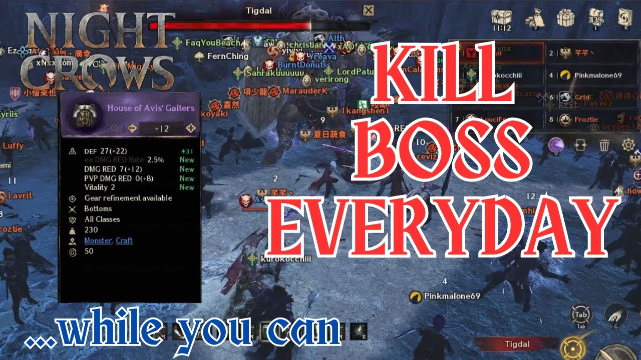 Night Crows DON'T MISS! Join World Boss Everyday while you can - YouTube