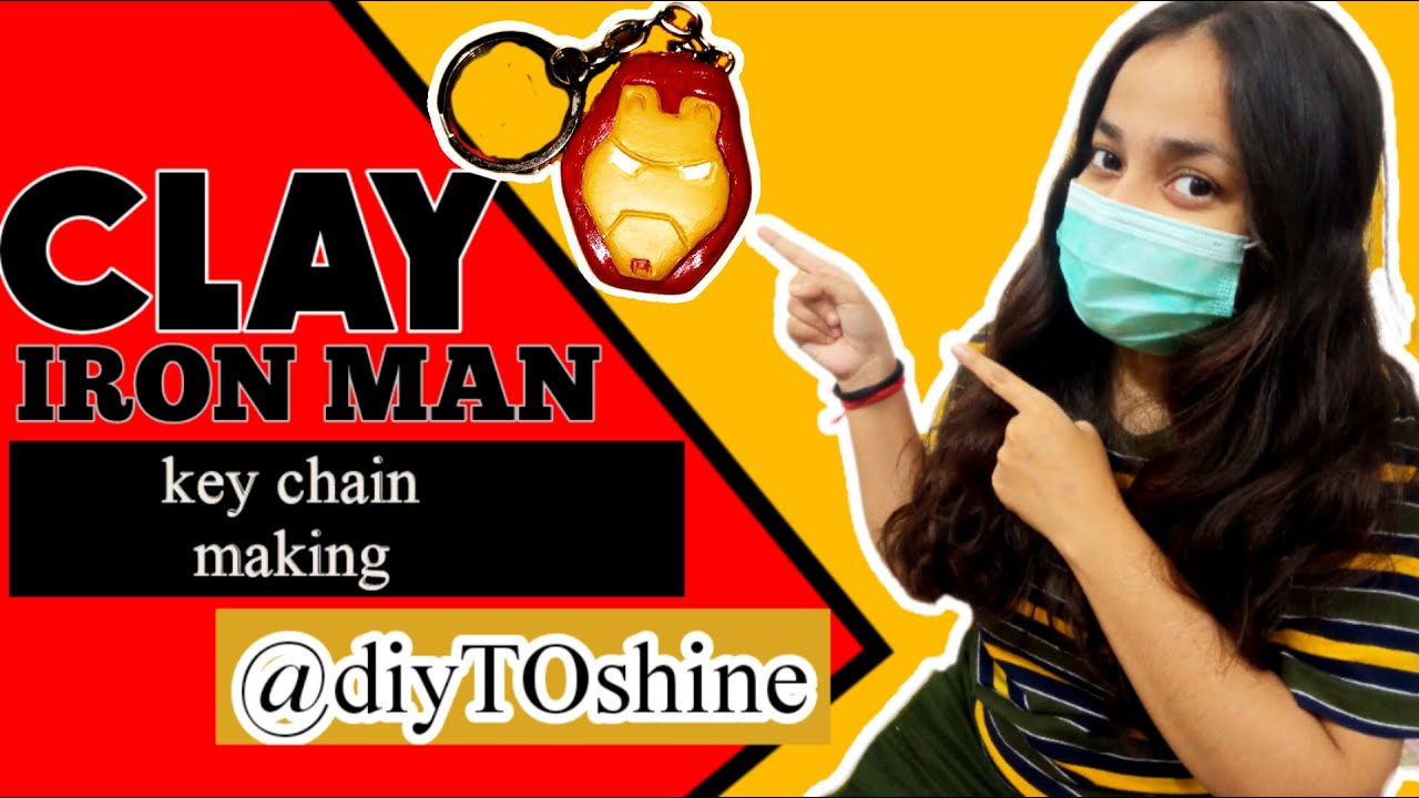 HOW to make DIY IRON MAN key chain with air dry clay, TUTORIAL by ...