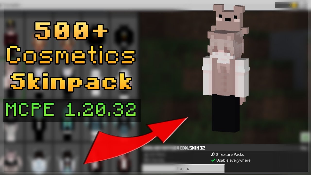 500+ Cosmetics Skin Pack for Minecraft PE 1.20.32 | Working on Servers ...