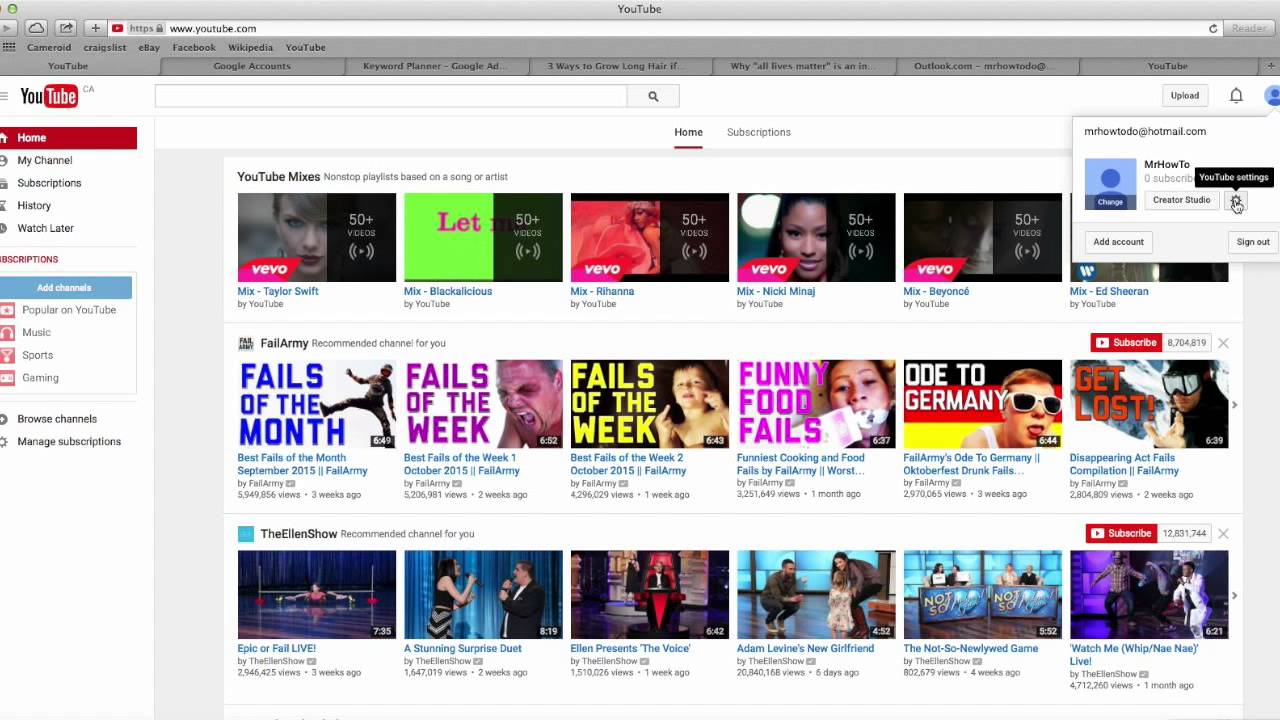 Find your youtube user ID and channel ID - YouTube