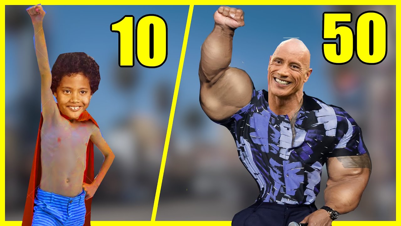 Dwayne "The Rock" Johnson Transformation | From 1 To 50 Years Old ...