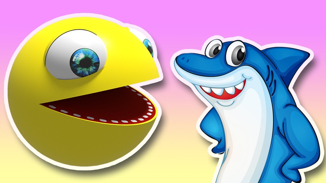 Pacman Learn colors and Characters with Pj Masks, Lol Balls, Shark ...