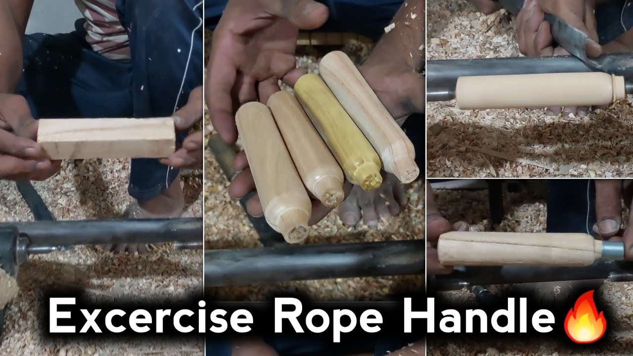 Excercise Rope Handle Full Turning And Designing Tutorial | Wooden Rope ...