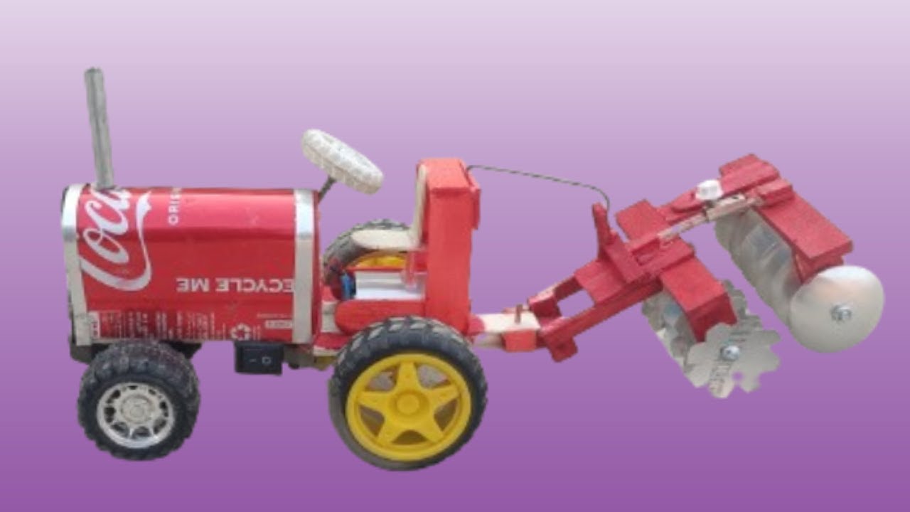 How to make a mini tractor Harrow with recycling soda cans!! , DIY to ...