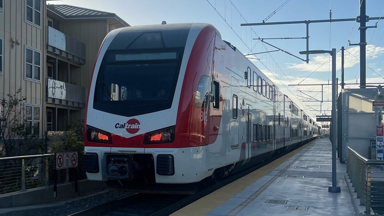 Caltrain Stadler KISS EMU Southbound Test Train near Hillsdale (6/8/24 ...