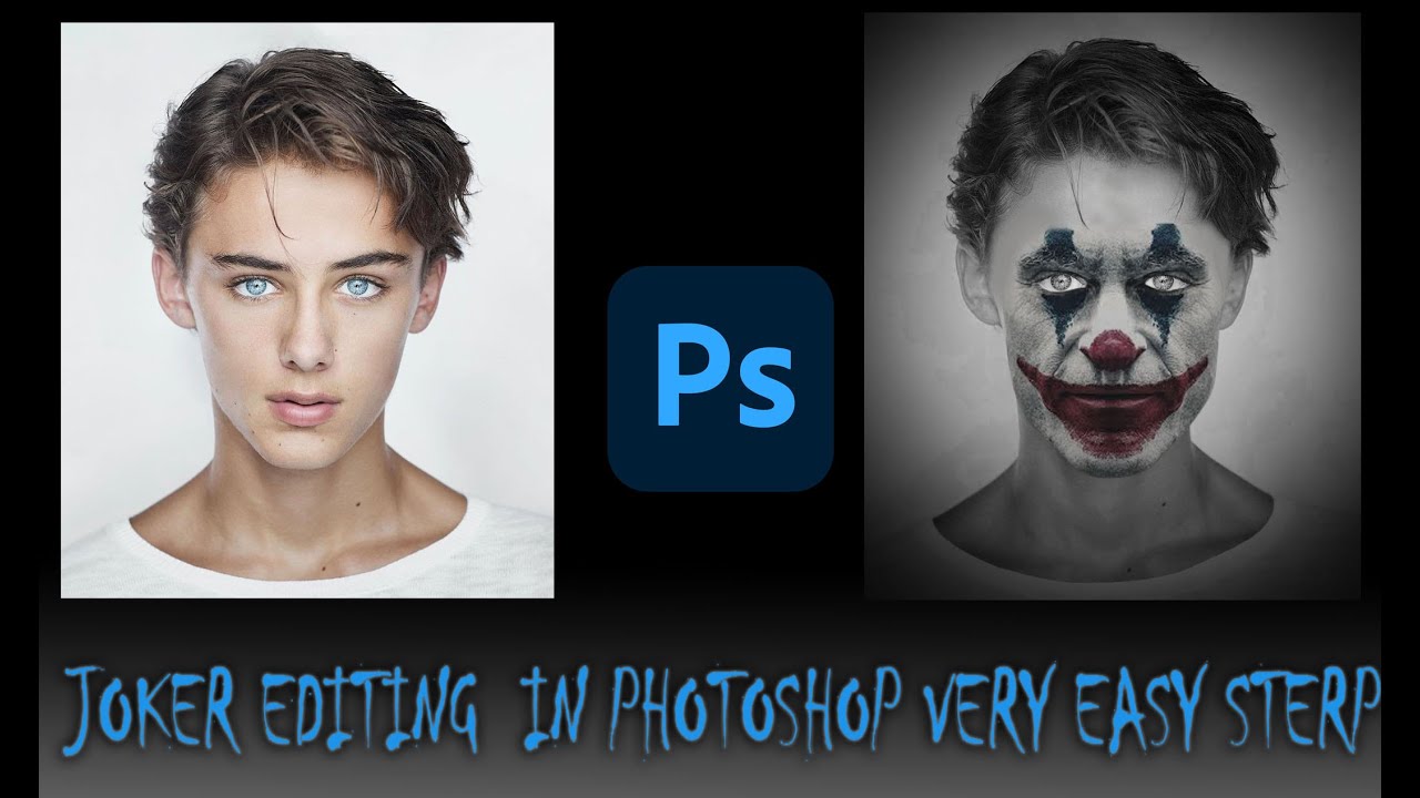 [ Photoshop Tutorial ] JOKER FACE PHOTO EDITING - EASY STEPS - YouTube