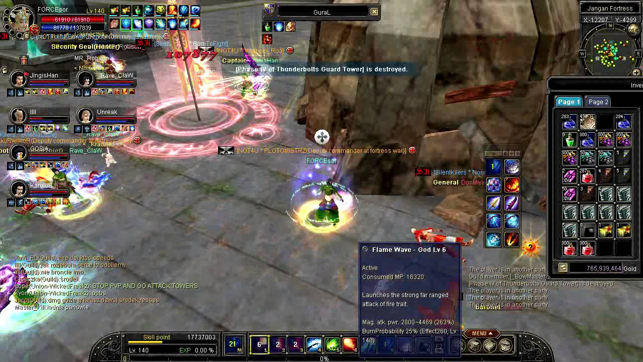 Silkroad Cap 140 degree14 FORTRESS WAR 2013.02.24 part-1 - YouTube