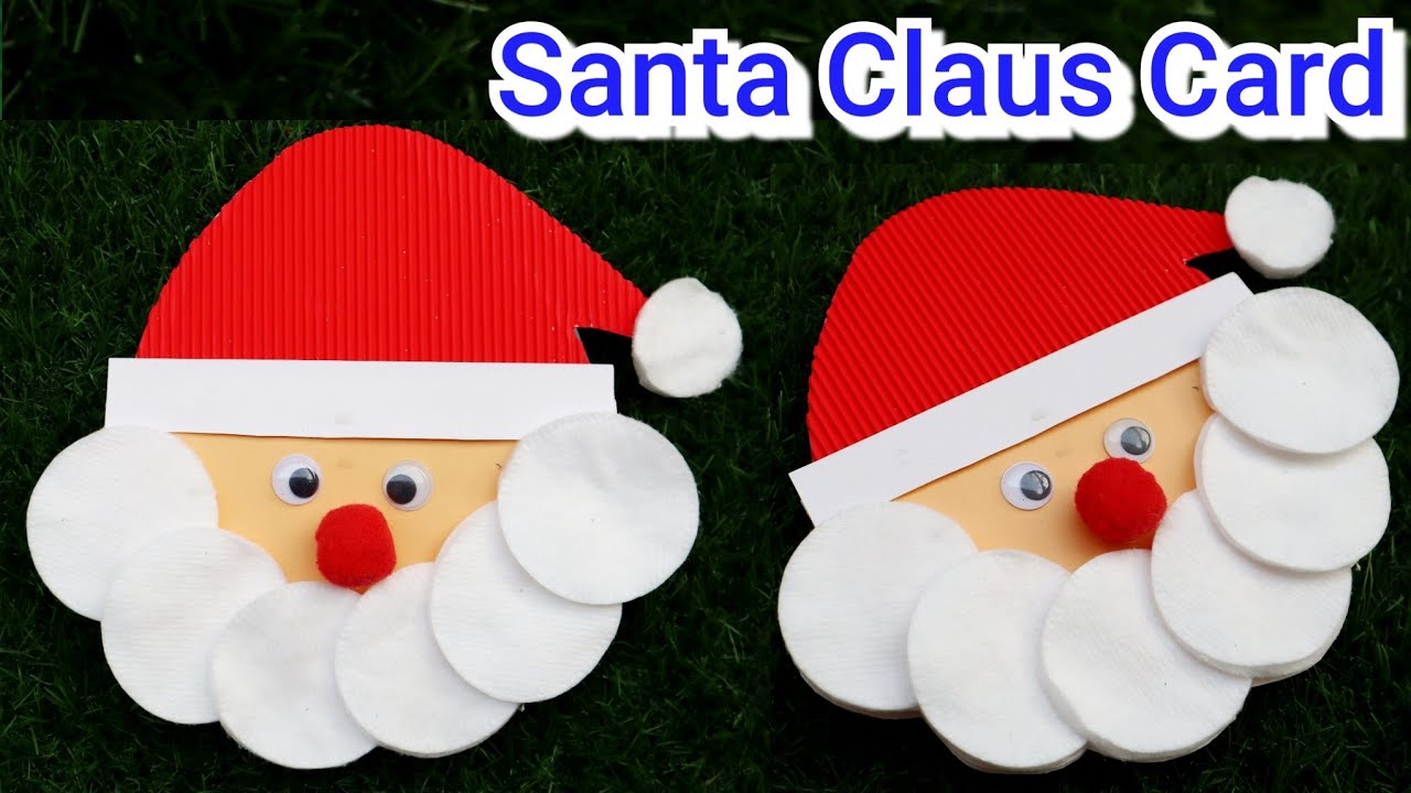 DIY Santa Card/Santa Claus Crafts/Santa Christmas Greeting Card/How to ...
