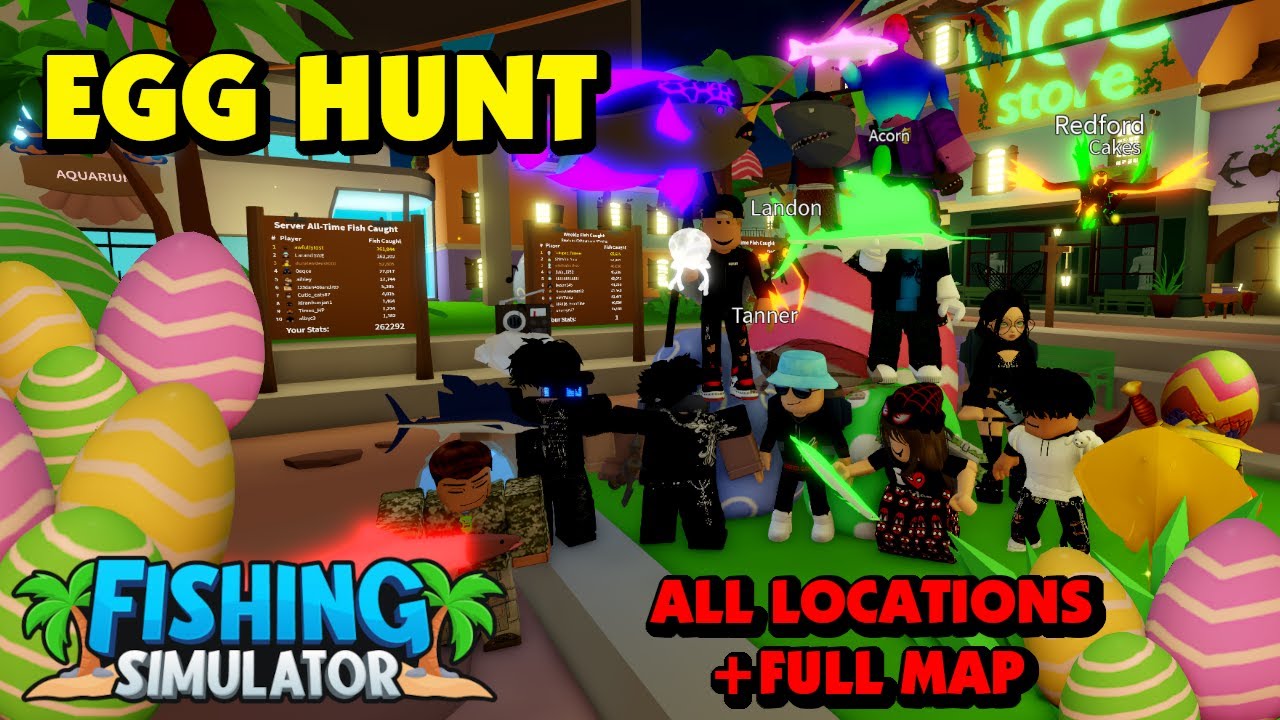 Fishing Simulator - Easter Egg Hunt - All locations and full map - YouTube