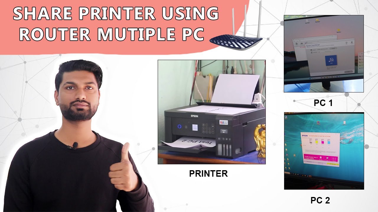 Share Printer With Multiple PC using Router|USB Printer Ko Wireless ...