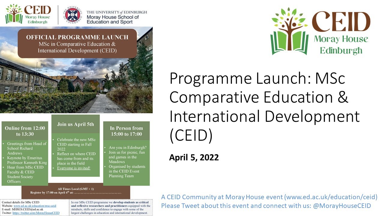 MSc Comparative Education & International Development (CEID) Programme ...