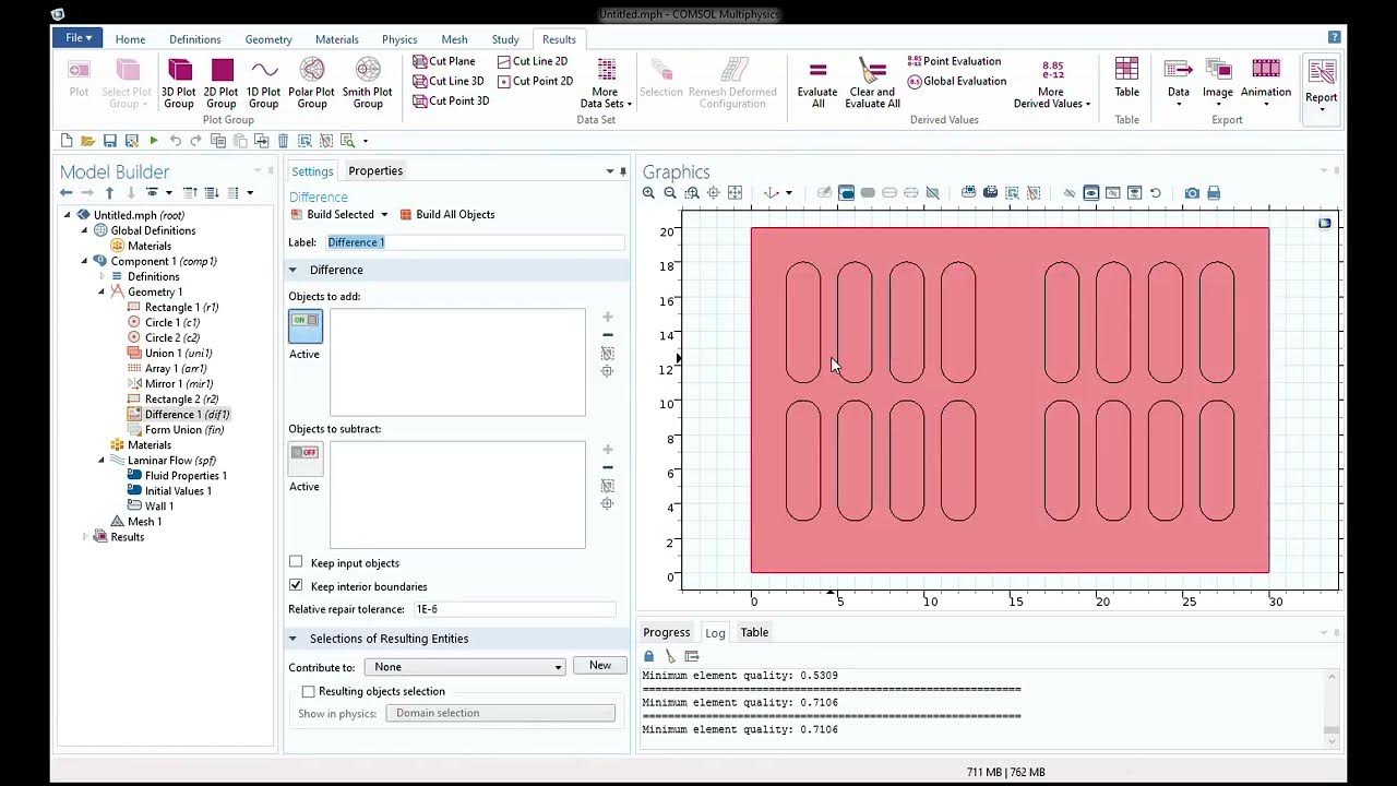 How to use Boolean union and difference functions in COMSOL Multiphysics 5.6. - YouTube