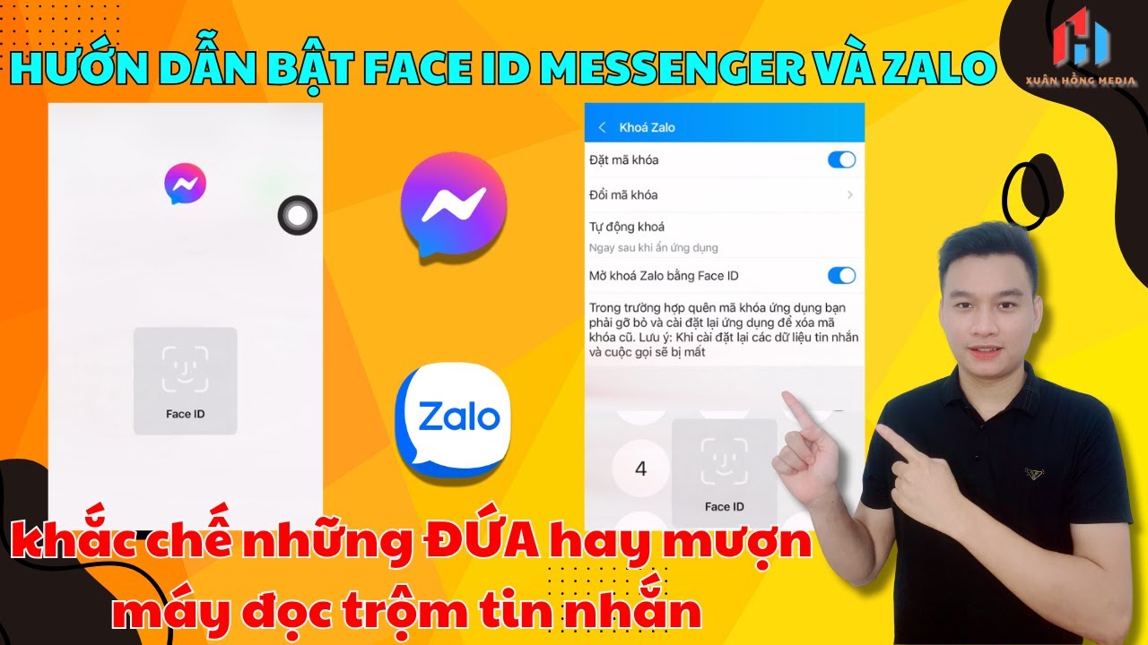 Bật Face ID Messenger và Zalo Tạm biệt nỗi lo đọc trộm tin nhắn - YouTube