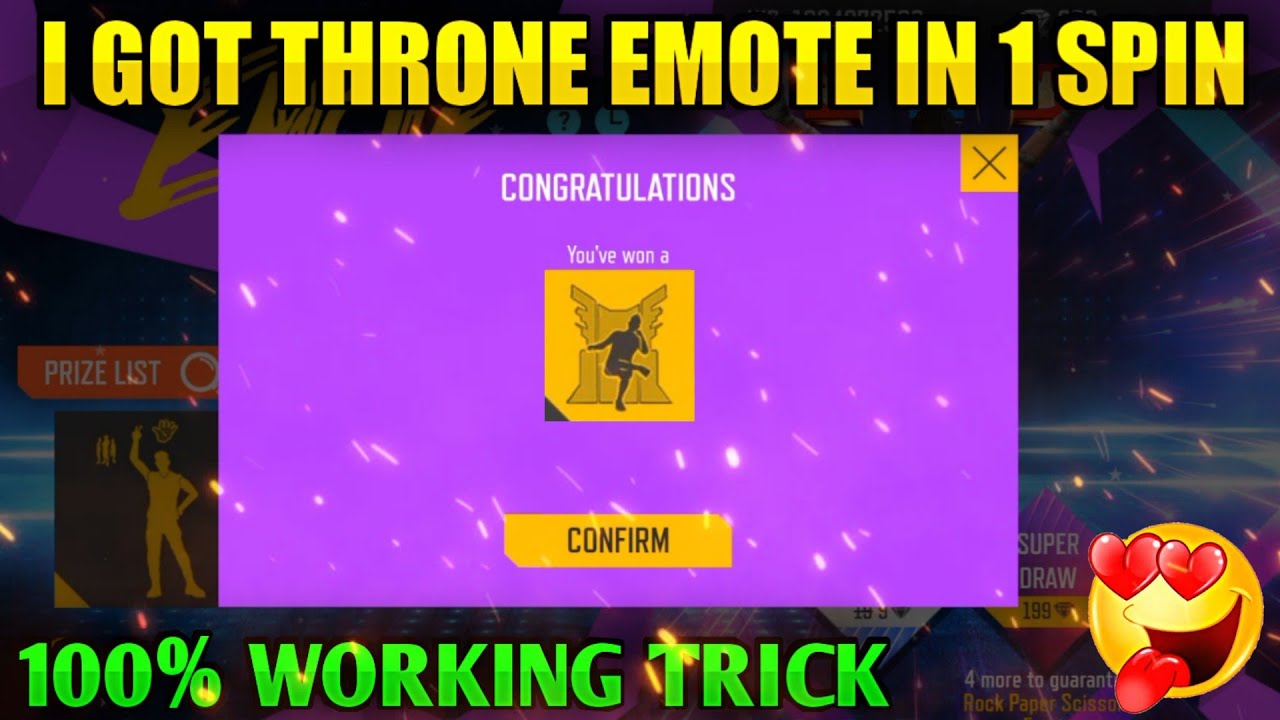 I GOT THRONE EMOTE IN 1 SPIN | EMOTE PARTY ALL EMOTES IN 1 SPIN TRICK ...