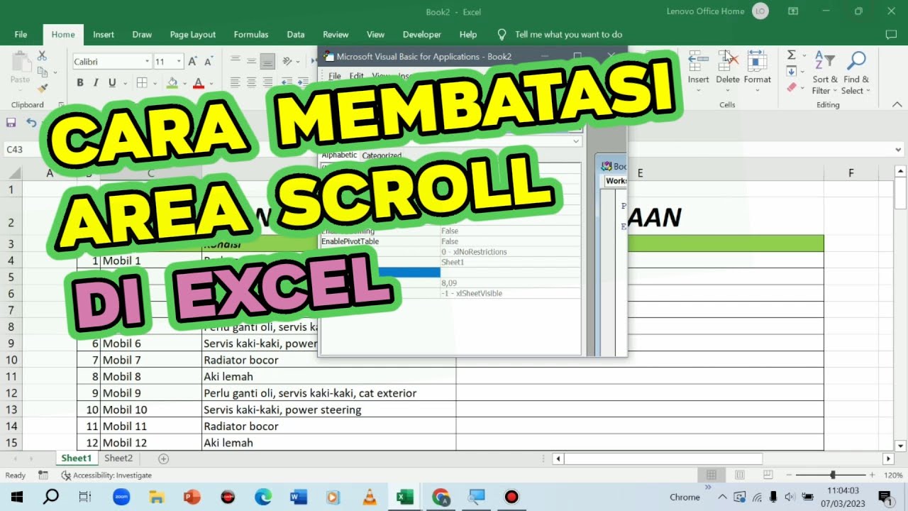 Tutorial Cara Membatasi Scroll Area di File Excel - YouTube