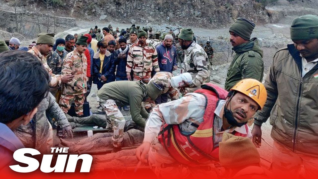 India glacier bursts dam - Fourteen dead & hundred missing - YouTube