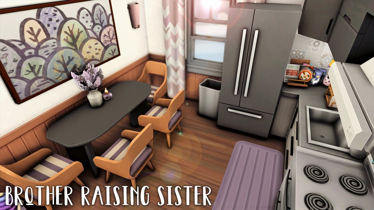 Brother Raising Sister 💜🧸...(Sims 4 Speed Build) - YouTube