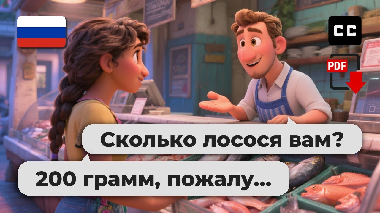 Learn Russian Shopping 🐟 Easy Russian Dialogues at the Fish Market ...