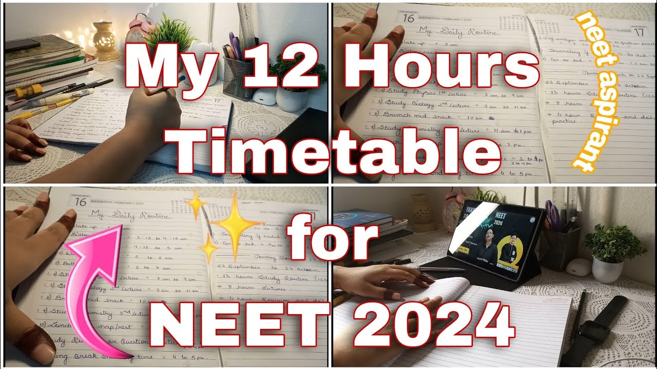 My 12 hours Timetable for Neet 2024 | Study Vlog | Yakeen 6.0 ? # ...