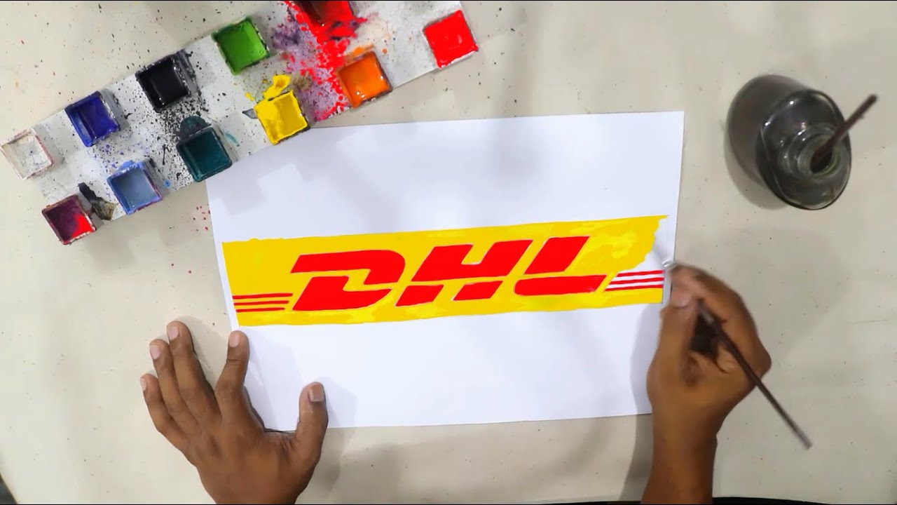 How to draw the DHL logo - YouTube