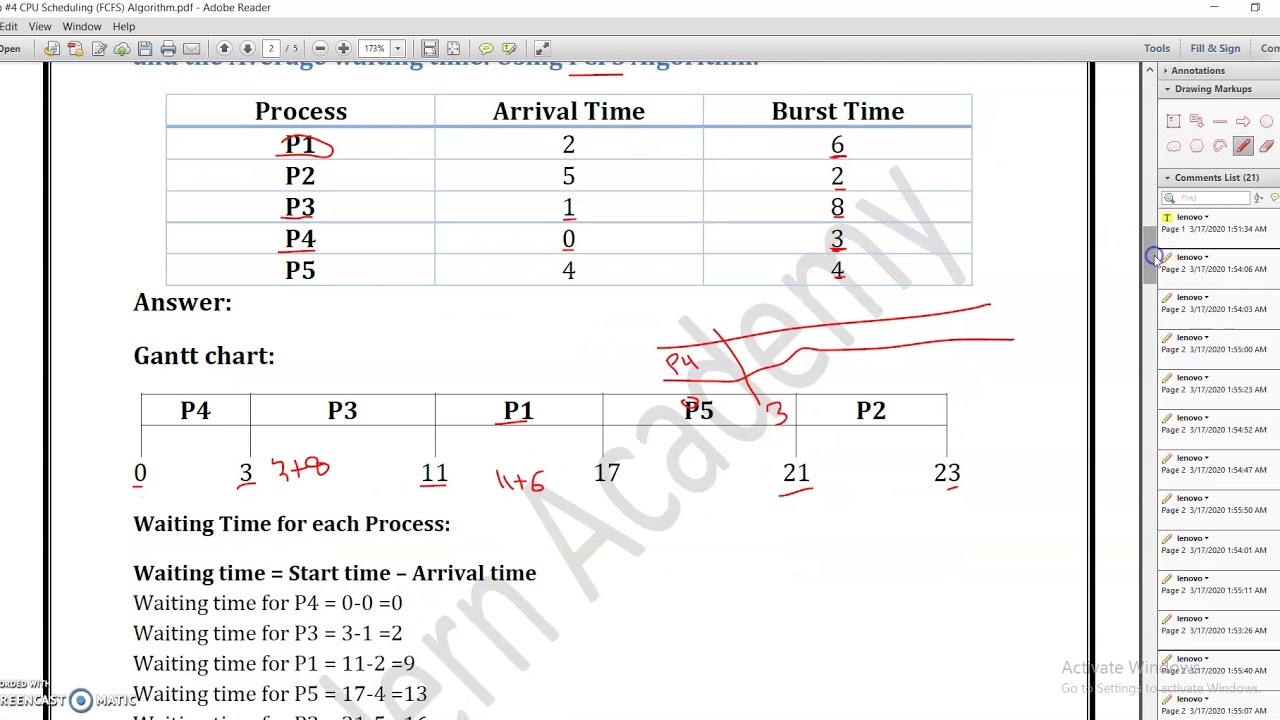 Operating System I First Come First Serve Algorithm Youtube 6414