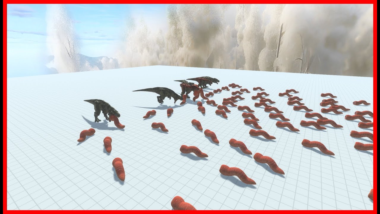 100x BLADE WORM VS 6x T-REX - ANIMAL REVOLT BATTLE SIMULATOR - YouTube