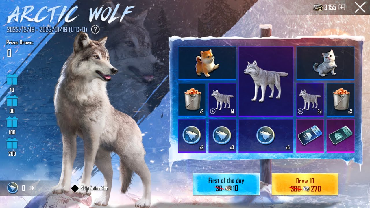 Arctic Wolf Spin & Rewards In PUBG Mobile - YouTube