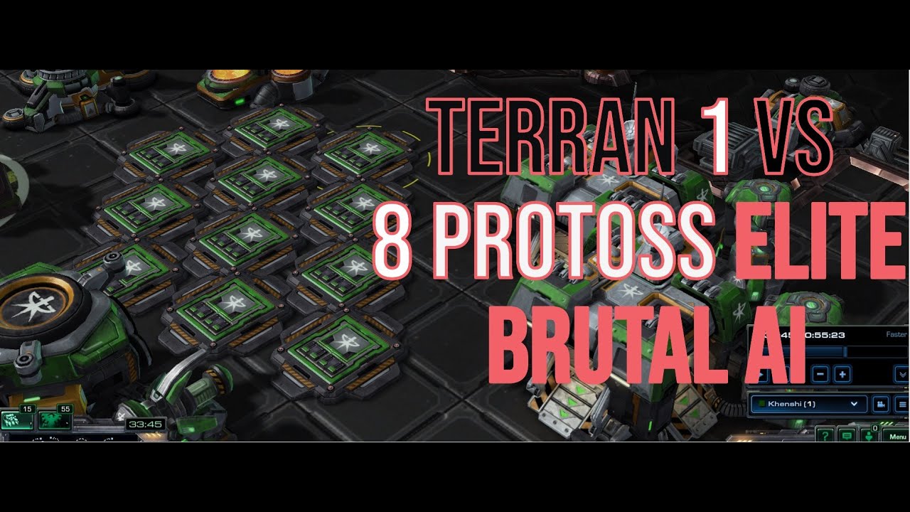 StarCraft 2: Terran 1 vs 8 Protoss Elite "Brutal" AI - YouTube
