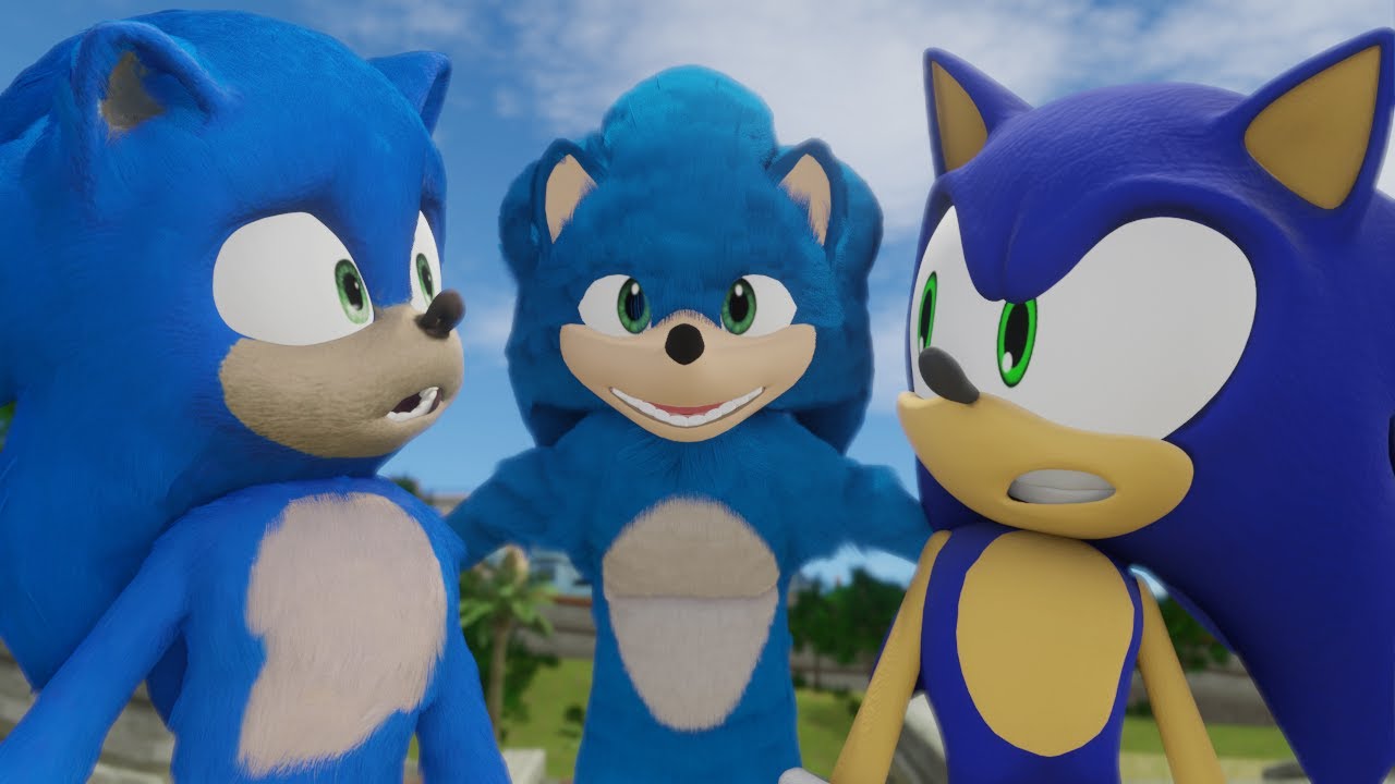 Sonic and Movie Sonic Meet Trailer Sonic (An Sonic Animation) - YouTube
