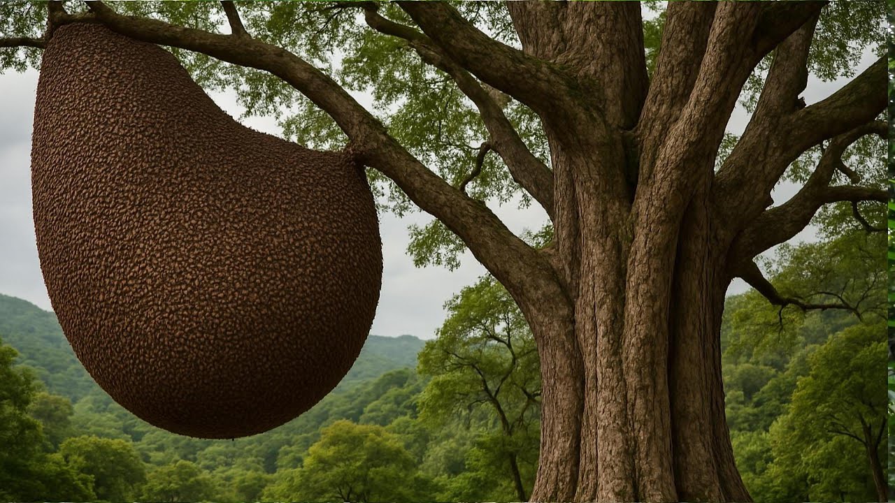 Risky Tree Climbing Adventure for Wild Beehive Harvesting - YouTube