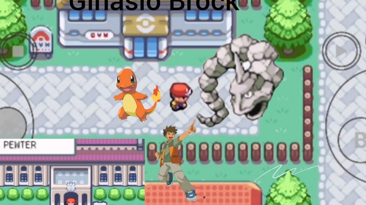 Pokémon Firered Ginásio Brock - cidade pewter - YouTube