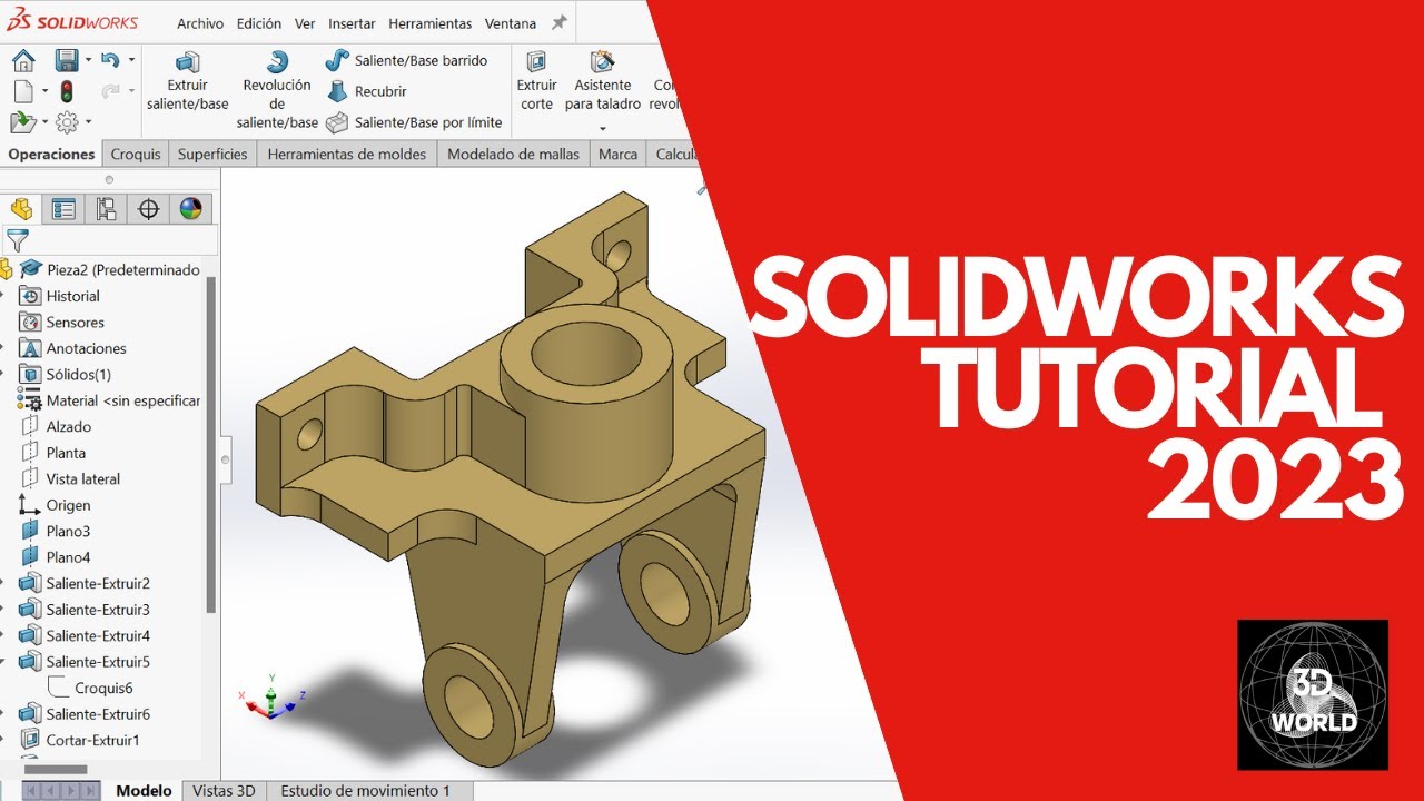 Tutorial SolidWorks 2023 | Ejercicio | Principiantes | Nivel intermedio ...
