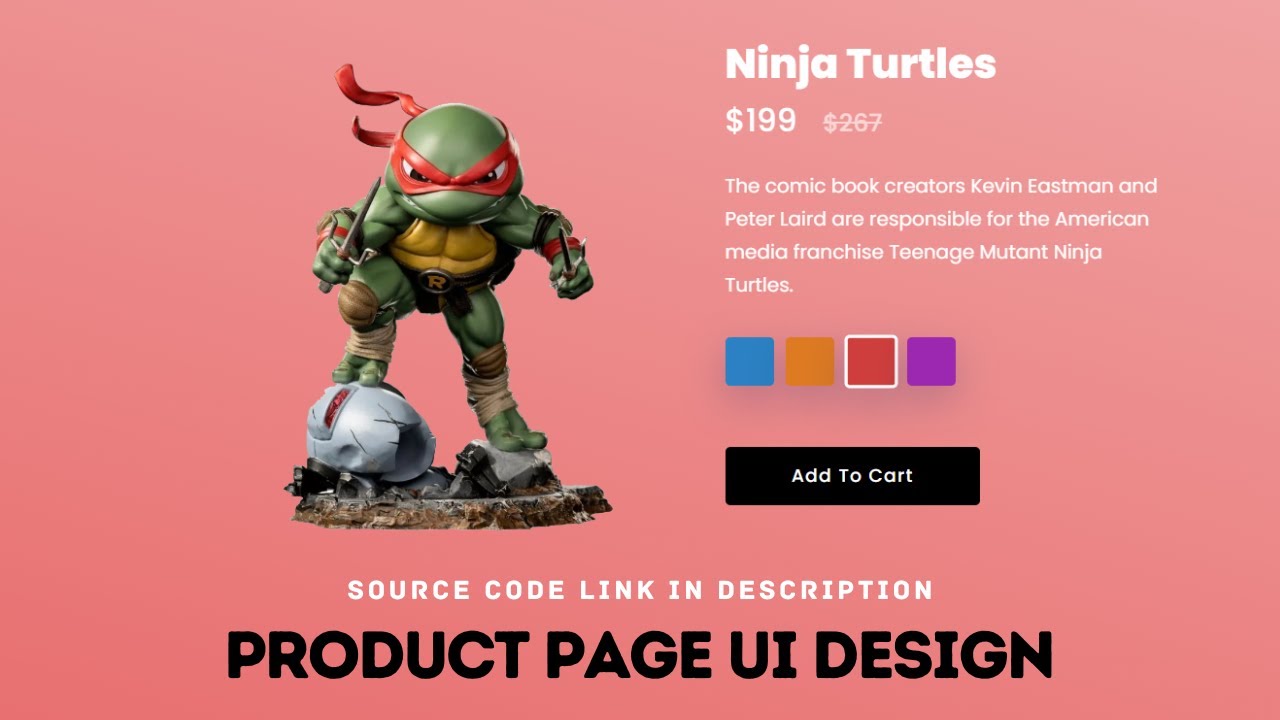 Ninja Turtles Product Page UI Design Using HTML CSS Only - YouTube