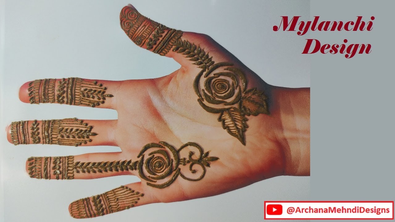 Small Mylanchi Design : Latest, beautiful, simple, front back hand new ...