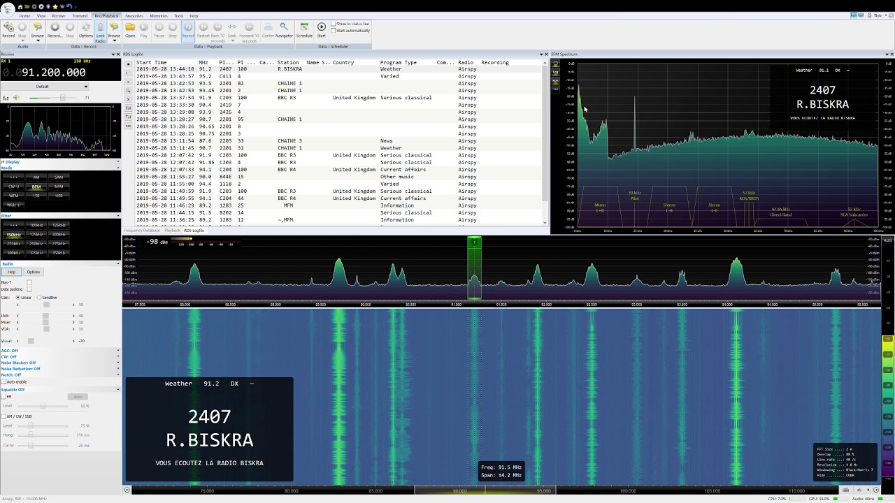 Airspy SDR Console v3 0 10 2019 05 28 13 49 38 - YouTube