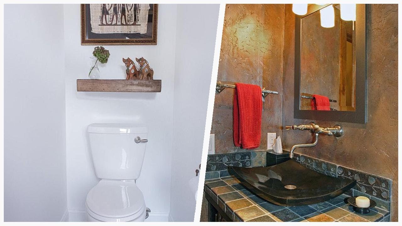 75 Mediterranean Gray Tile Powder Room Design Ideas You'll Love - YouTube