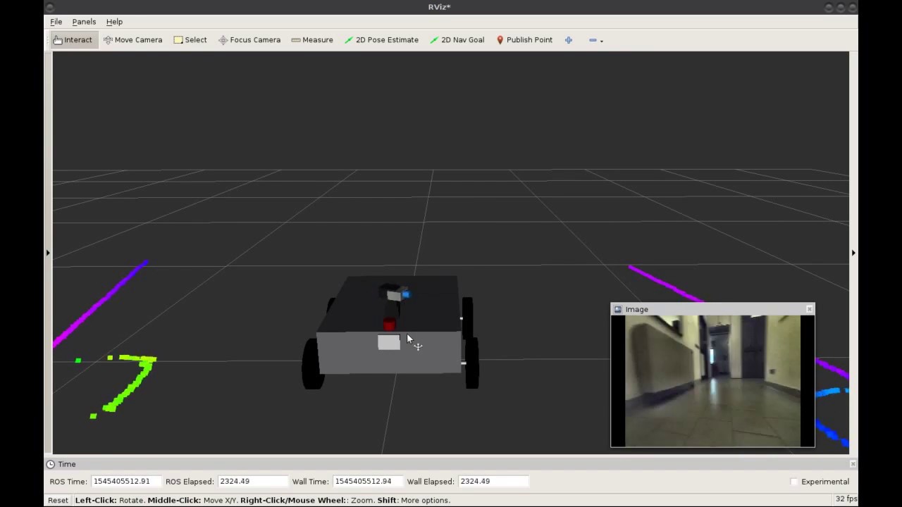 Geko mobile robot platform for R&D - rviz ros navigation and simulation - YouTube