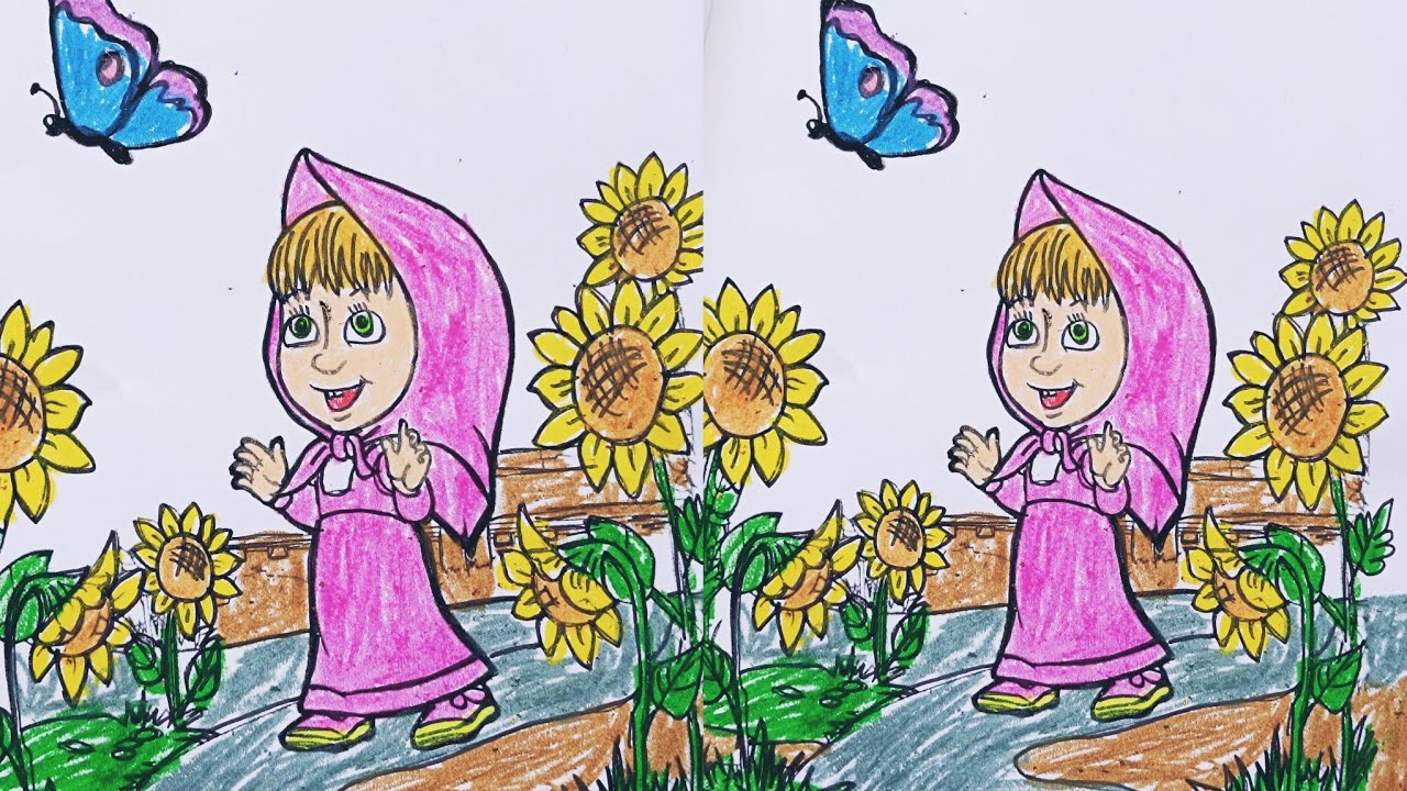 masha colouring fun 😻//masha//masha colouring #@kidslearningzone5 - YouTube