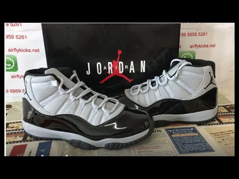 Unboxing Air Jordan 11 Black Light Grey Review - YouTube