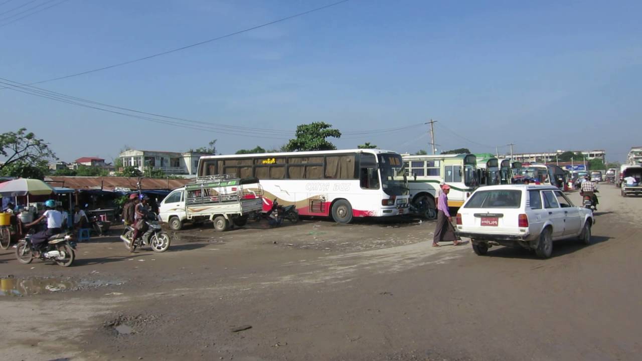 Bus from Mandalay to Bagan Myanmar at Highway Bus Terminal - YouTube