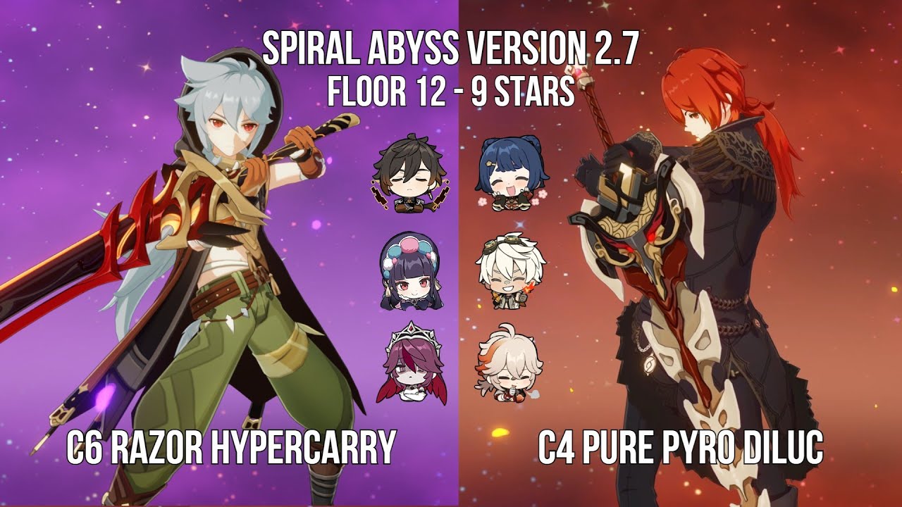 C6 Razor Hypercarry - C4 Diluc Pure Pyro | 2.7 Spiral Abyss Floor 12 ...